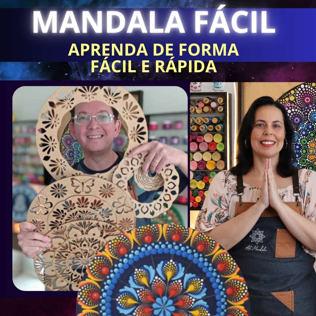 Curso Mandala Fácil Com Moldes - Escola Arte Mandala - Mitchel Barros